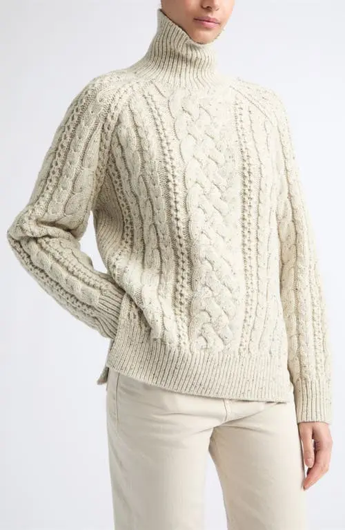TOTEME Cable Stitch Wool Turtleneck Sweater