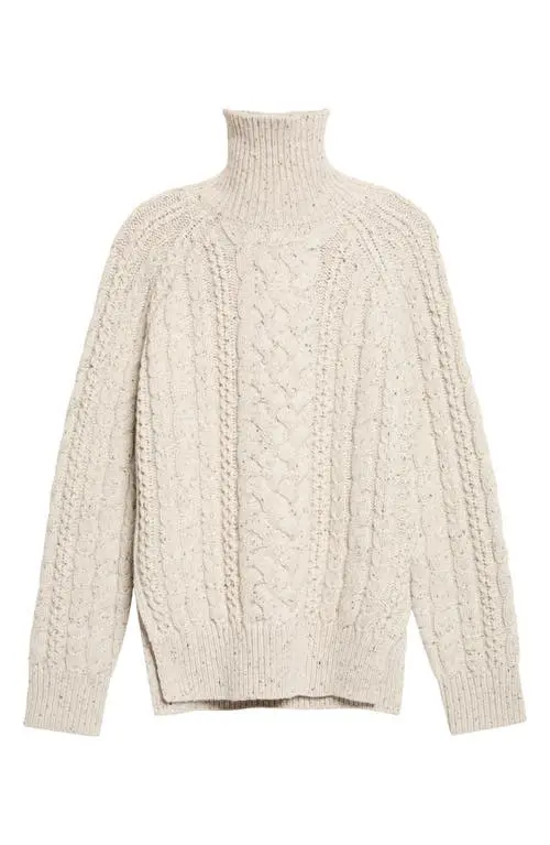 TOTEME Cable Stitch Wool Turtleneck Sweater