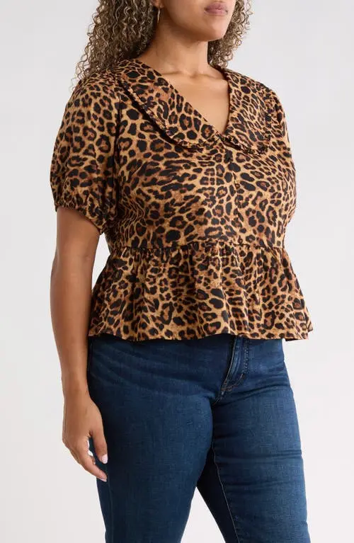 SUGARLIPS Ruffle Chelsea Collar Peplum Top