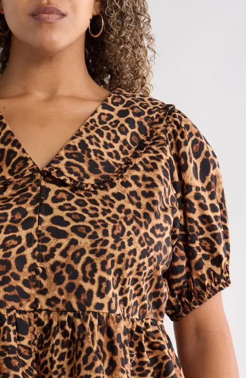 SUGARLIPS Ruffle Chelsea Collar Peplum Top
