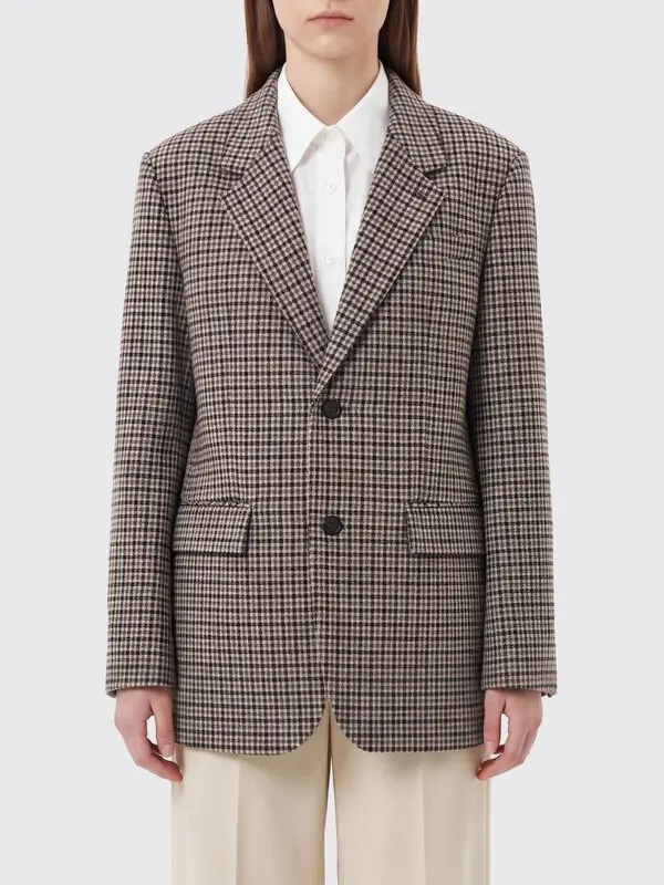 DUNST Single-breasted Cropped Blazer In Pure Cashmere With Lapel Collar - Black