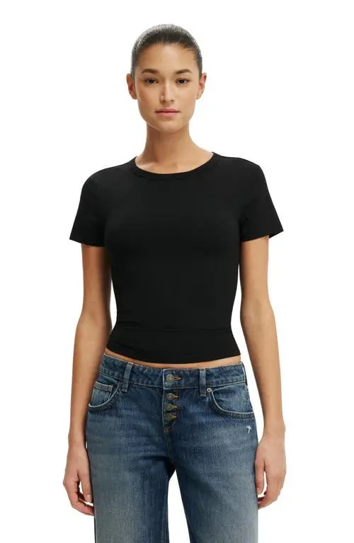 COTTON ON Everyday Smooth Crew Tee - Black