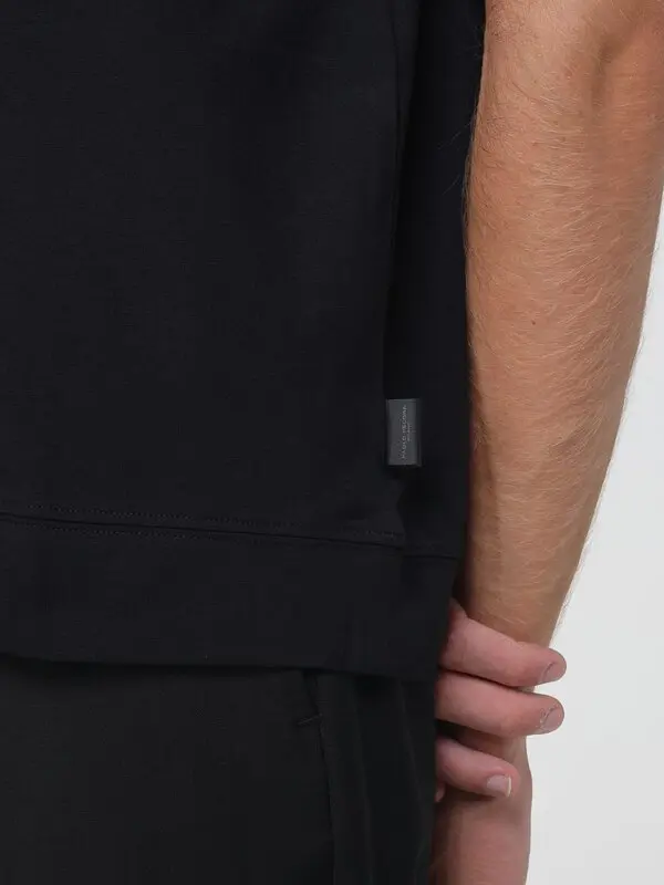 PAOLO PECORA Cotton Crew-neck T-shirt With Short Sleeves And Dropped Shoulders - Black 1