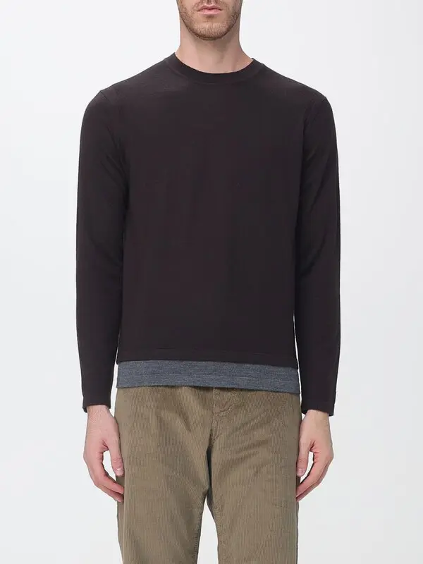 PAOLO PECORA Cotton Crew-neck Jumper With Long Sleeves And Ribbed Cuffs - Black