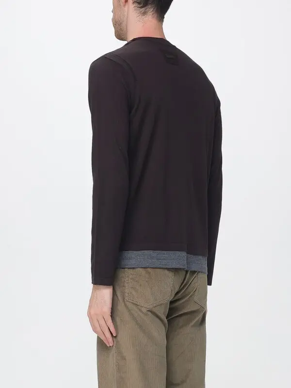PAOLO PECORA Cotton Crew-neck Jumper With Long Sleeves And Ribbed Cuffs - Black