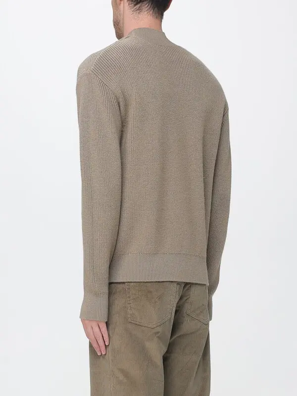 PAOLO PECORA High-neck Cotton Jumper With Dropped Shoulders - Grey