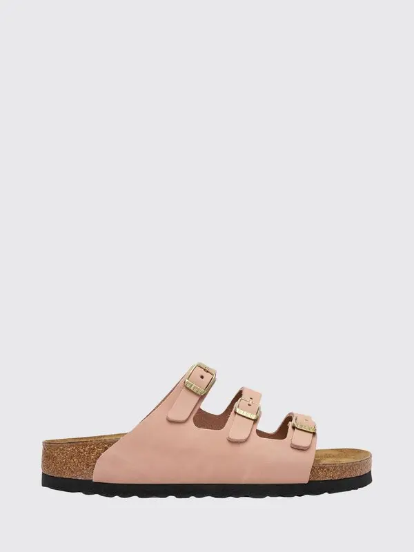 BIRKENSTOCK Florida Fresh Flat Sandals In Nubuck Leather With Triple Strap - Pink