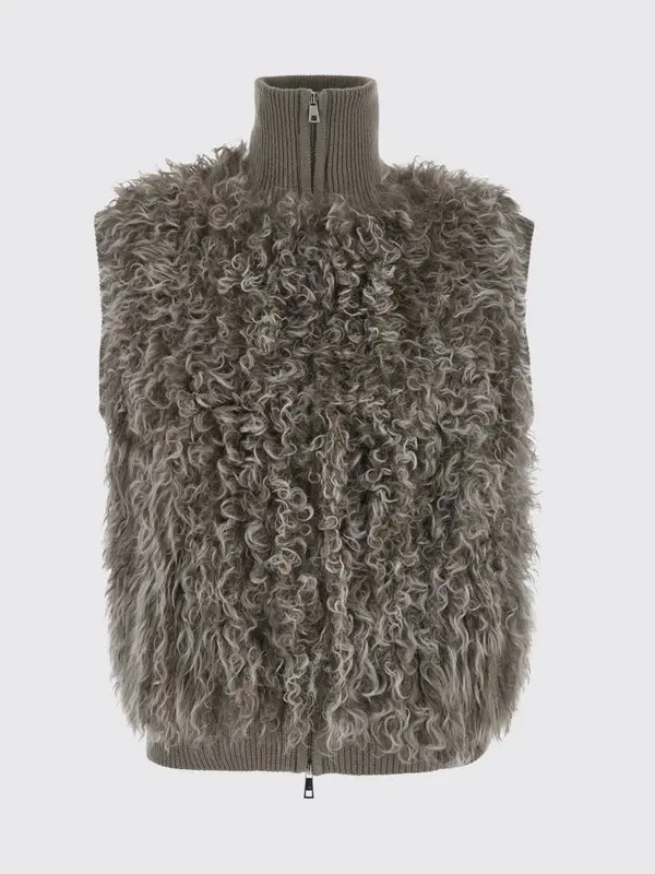 PAROSH P.a.r.o.s.h. Wool Turtleneck Vest With Zip Closure
