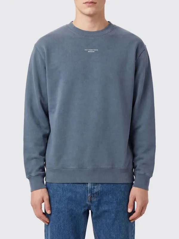 Drole De Monsieur Relaxed Fit Cotton Crewneck Jumper With Contrast Logo