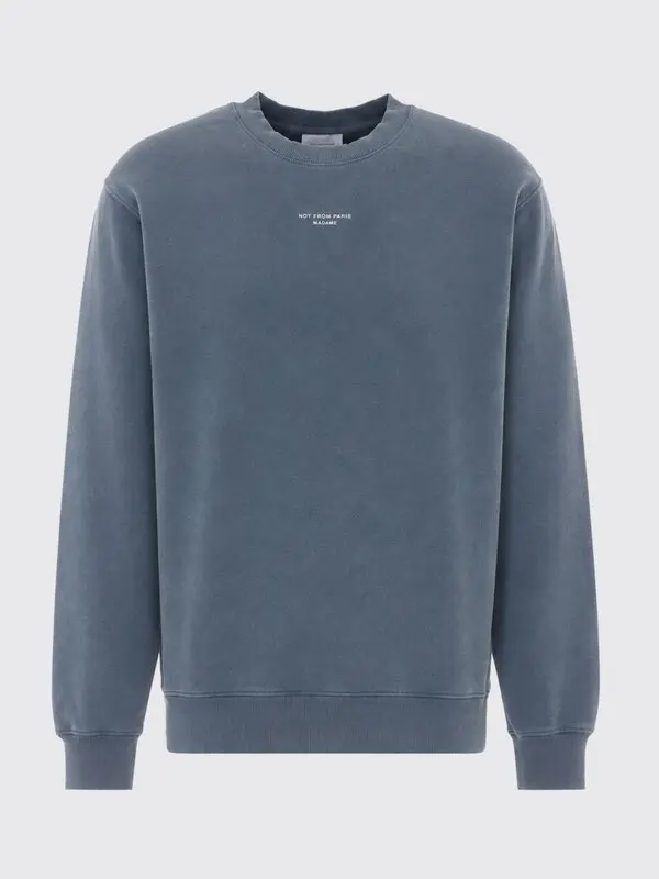 Drole De Monsieur Relaxed Fit Cotton Crewneck Jumper With Contrast Logo