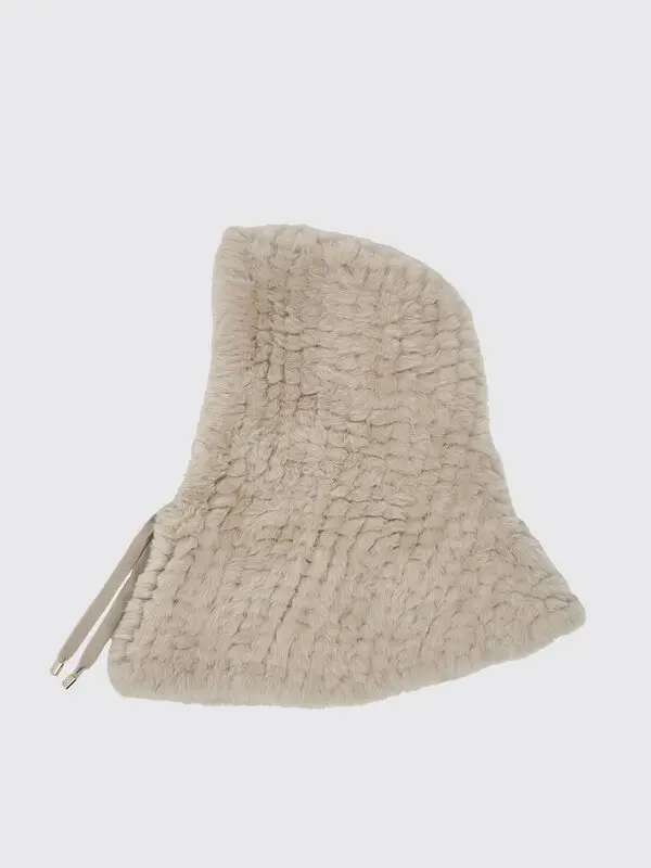Pinko Faux Fur Balaclava With Tie Fastenings - Grey