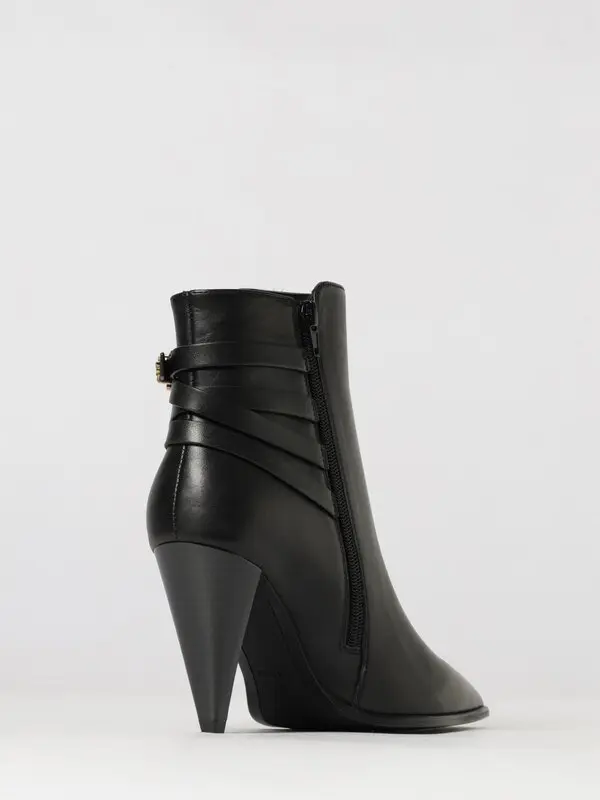 Pinko Vane Leather Ankle Boots With Pointed Toe And Stiletto Heel
