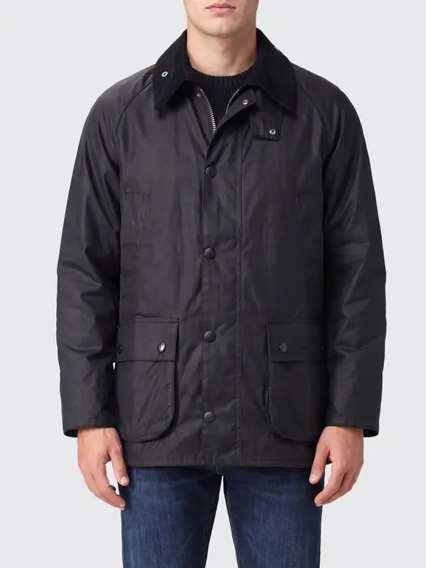 Barbour Os Bedale Waxed Cotton Jacket With Velvet Collar