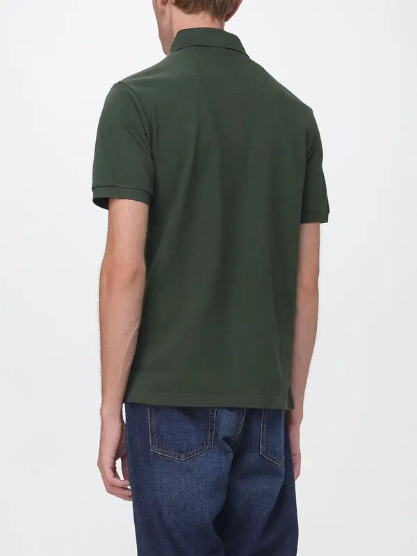 Etro Slim Fit Short-sleeved Cotton Polo Shirt With Contrast Logo - Green