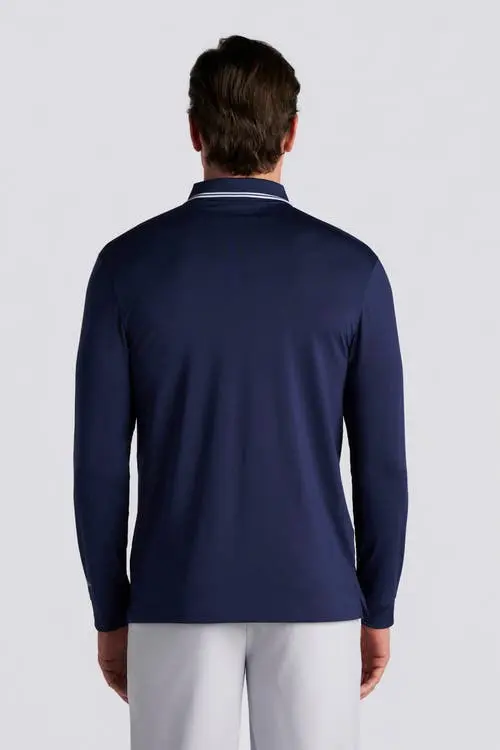 Coolibar Lumaleo Long Sleeve Sports Polo - Navy