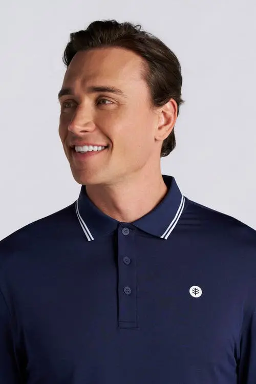 Coolibar Lumaleo Long Sleeve Sports Polo - Navy
