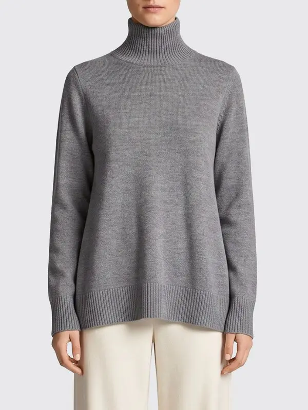 TOTEME Relaxed Fit Pure Wool Turtleneck Jumper - Grey