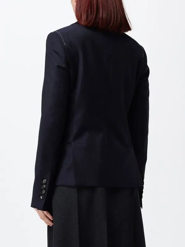 TELA Slim Fit Single-breasted Wool Blend Blazer With Peak Lapels - Blue