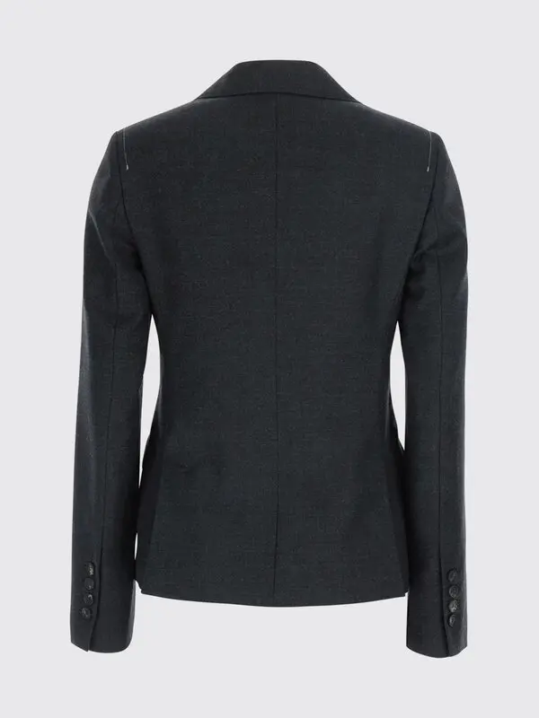 TELA Slim Fit Single-breasted Wool Blend Blazer With Peak Lapels - Grey