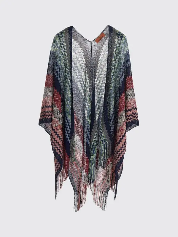 Missoni Zig-zag Pattern Viscose Cardigan With Asymmetrical Fringed Hem