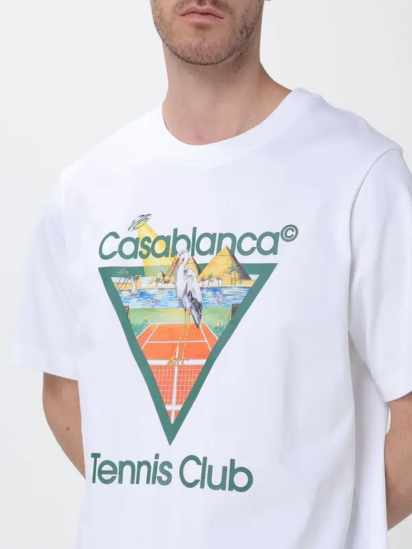 Casablanca Graphic Print Organic Cotton T-shirt With Logo
