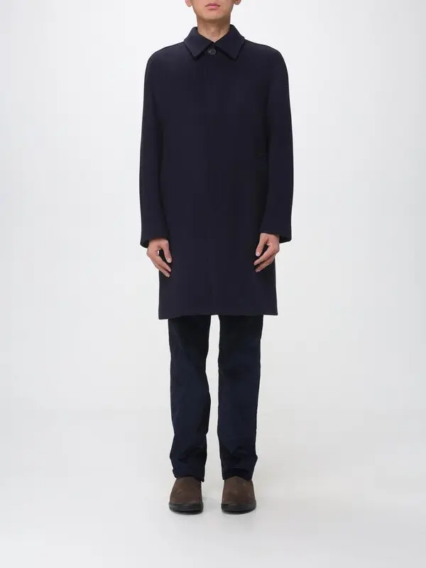 MANUEL RITZ Single-breasted Wool Blend Coat With Concealed Closure And Classic Collar