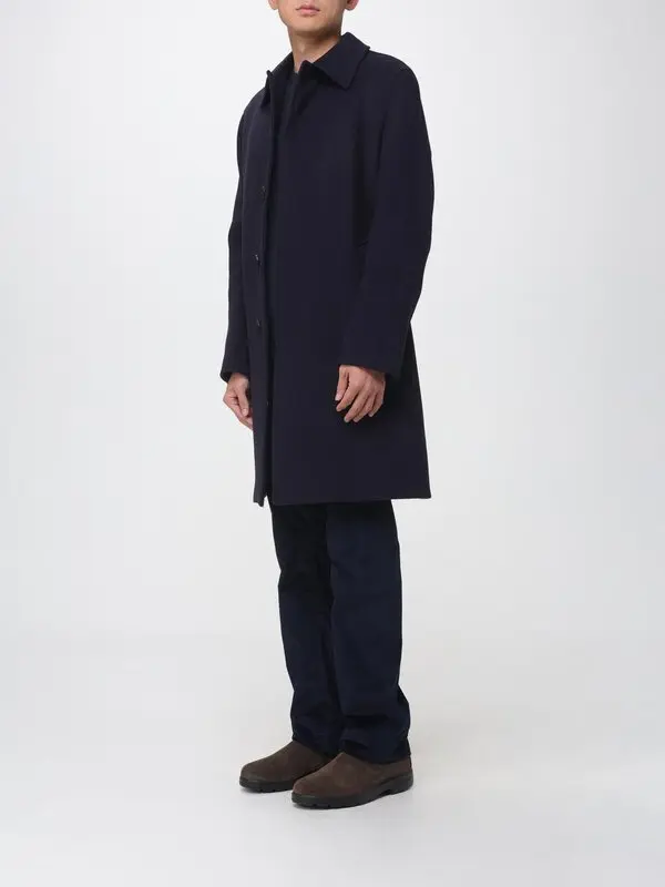 MANUEL RITZ Single-breasted Wool Blend Coat With Concealed Closure And Classic Collar