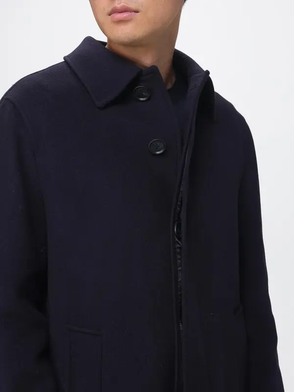 MANUEL RITZ Single-breasted Wool Blend Coat With Concealed Closure And Classic Collar