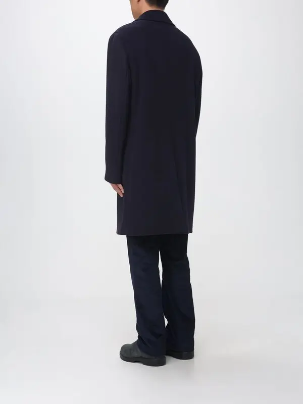 MANUEL RITZ Double-breasted Wool Coat With Classic Lapels And Knee Length