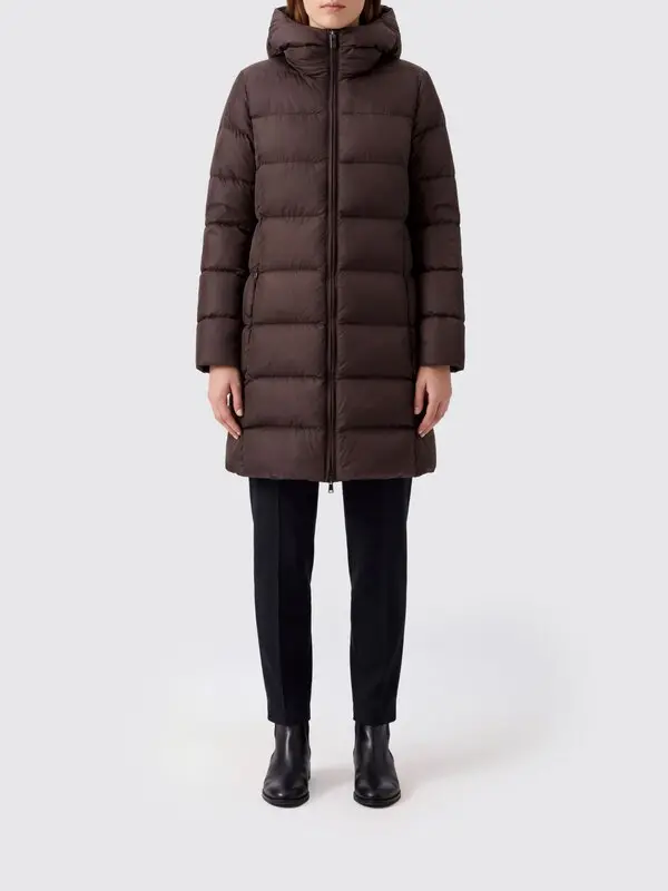 COLMAR Quilted Knee-length Nylon Down Jacket With Hood