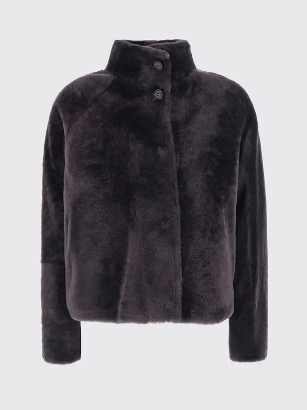ARMA Lambskin Leather Bomber Jacket With Epaulettes And Flap Pockets - Plum