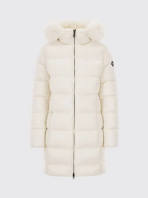 COLMAR Quilted Knee-length Down Jacket With Shearling Hood