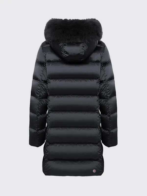 COLMAR Quilted Knee-length Down Jacket With Shearling Hood