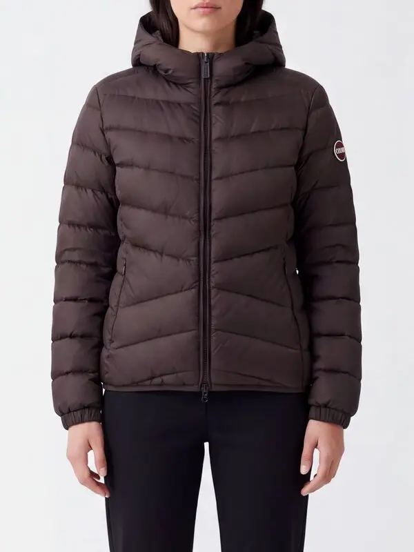 COLMAR Short Quilted Nylon Down Jacket With Hood And Logo