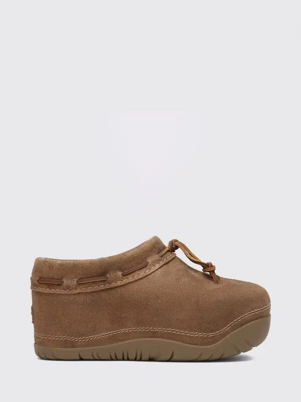 UGG Suede Wedge Mules With Fur Lining - Hazel