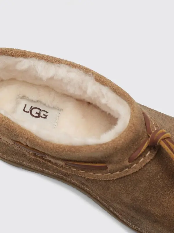 UGG Suede Wedge Mules With Fur Lining - Hazel