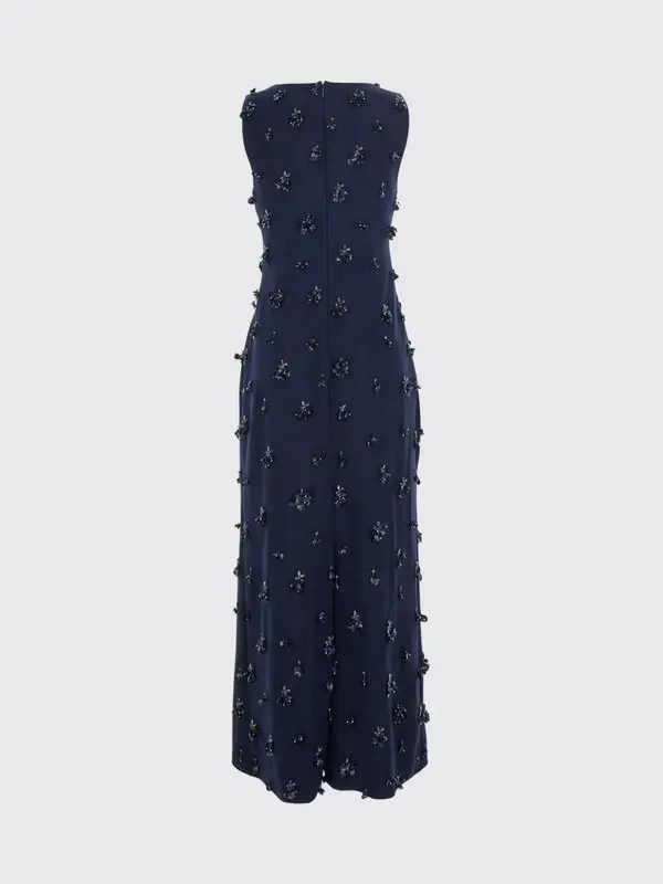 Simkhai Beaded Jersey Long Evening Gown With Padded Off-the-shoulder Design