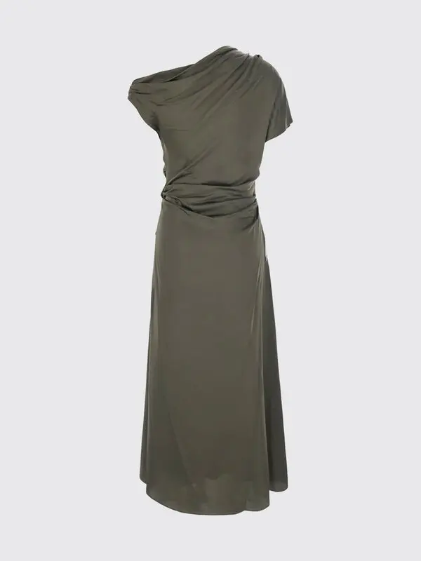 Simkhai Joanna Draped Asymmetrical One-shoulder Satin Midi Dress