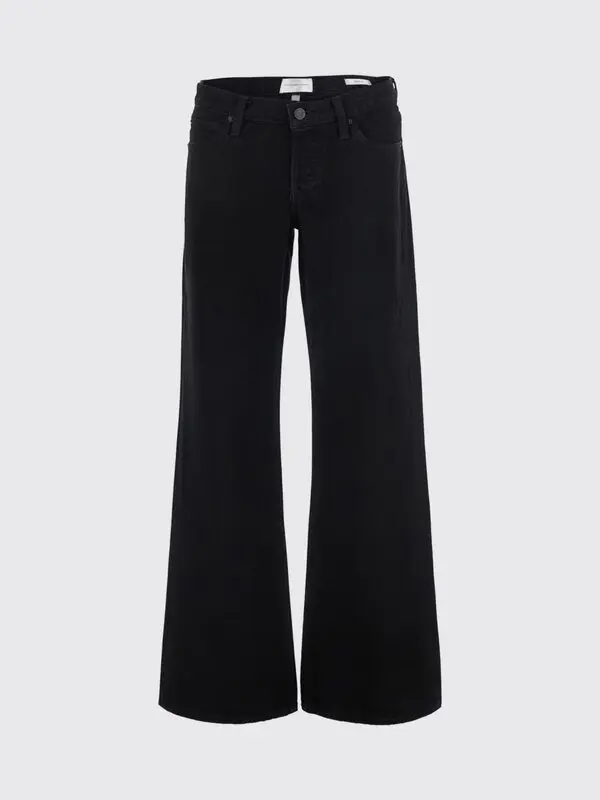 FRAME The Gray Wide-leg Jeans In Regenerative Cotton With A Mid-rise Waist