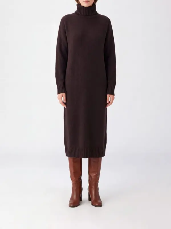 Max Mara Wool And Cashmere Knit Turtleneck Midi Dress