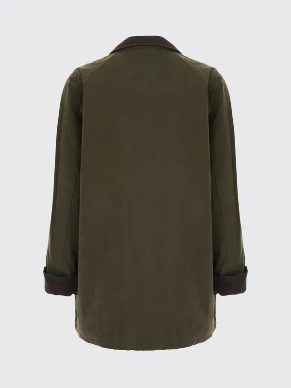 DUNST Long Cotton Shirt Jacket With Velvet Collar