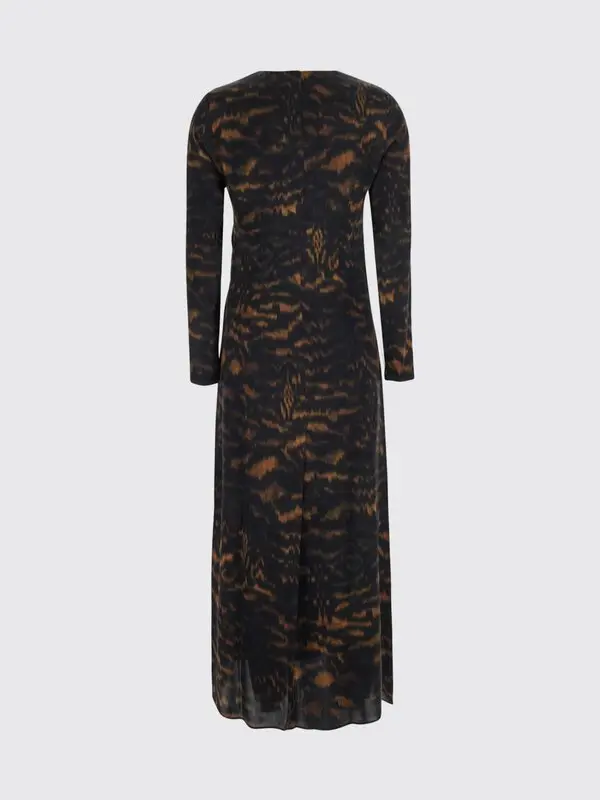 Momoni Aoife Animal Print V-neck Long Tunic In Stretch Silk