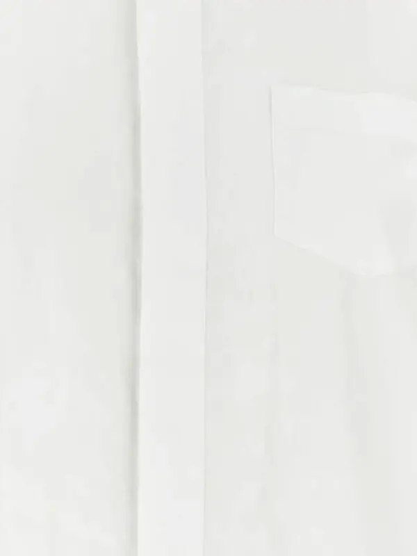 Sacai Cotton Blend Chemisier Mini Dress With Classic Collar - White
