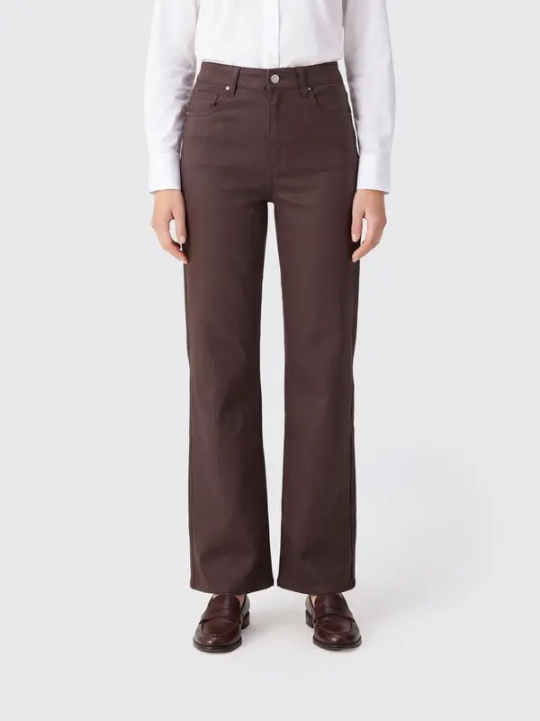 Paige Anessa High-waisted Wide Leg Trousers In Cotton Denim