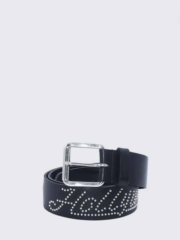 HTC LOS ANGELES Leather Belt With Rhinestone Logo Buckle
