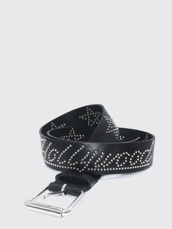 HTC LOS ANGELES Leather Belt With Rhinestone Logo Buckle