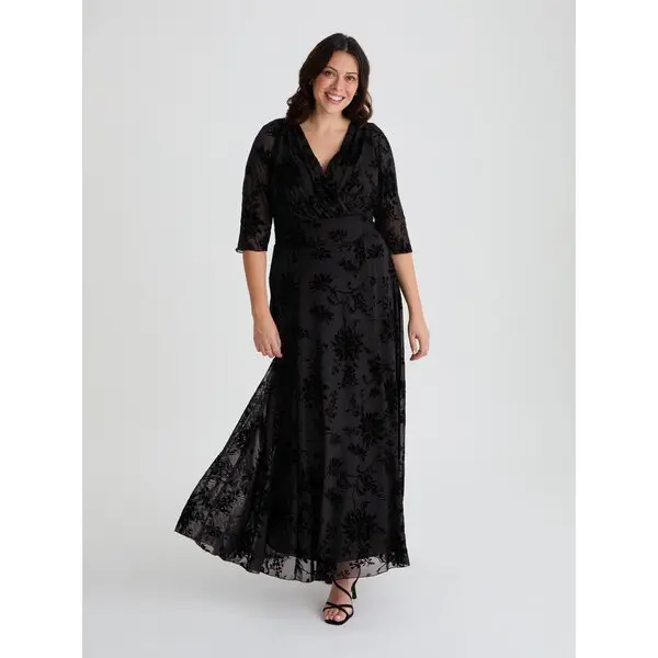 SCARLETT & JO Verity Vintage Floral Maxi Dress - Vintage Black