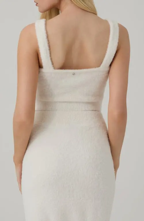 Guess Kara Bow Fuzzy Crop Tank Top