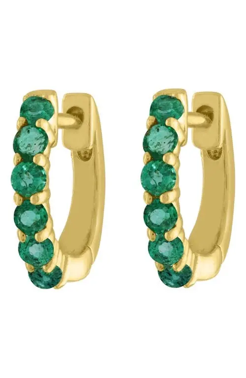 EDEN PRESLEY Signature Gold Blue Sapphire Huggie Hoop Earrings - Emerald