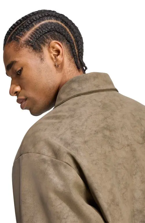 Adidas Faux Leather Bomber Jacket